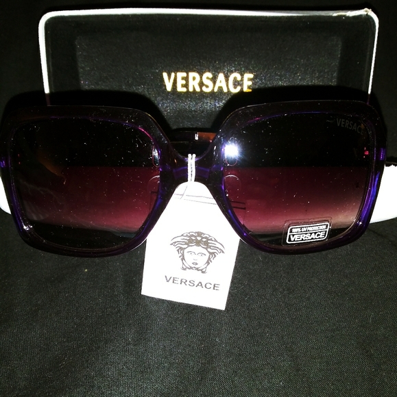 Versace | Other | Versace Sunglasses With White Doeskin Case | Poshmark